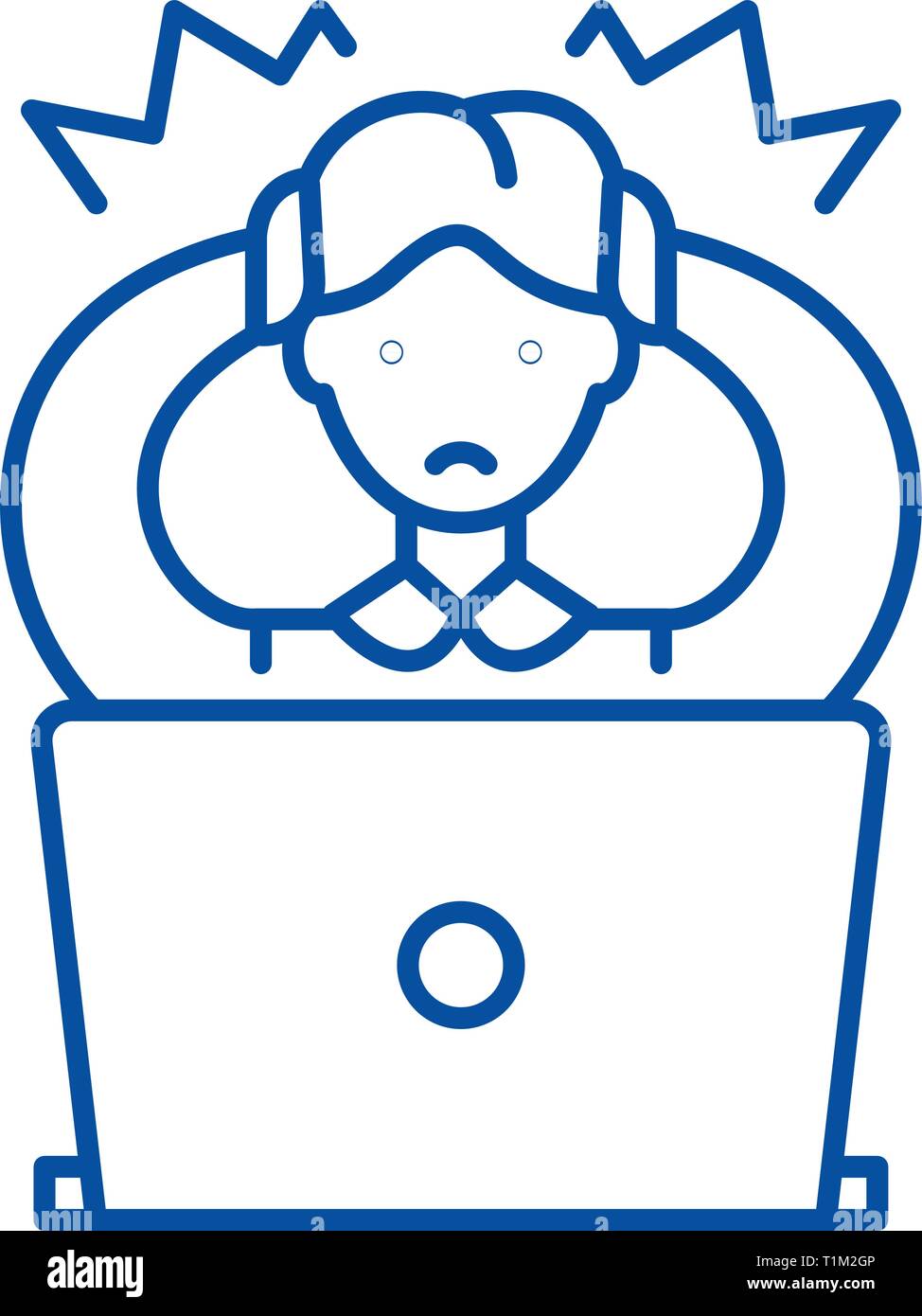 Wrong decision line icon concept. Wrong decision flat vector symbol ...