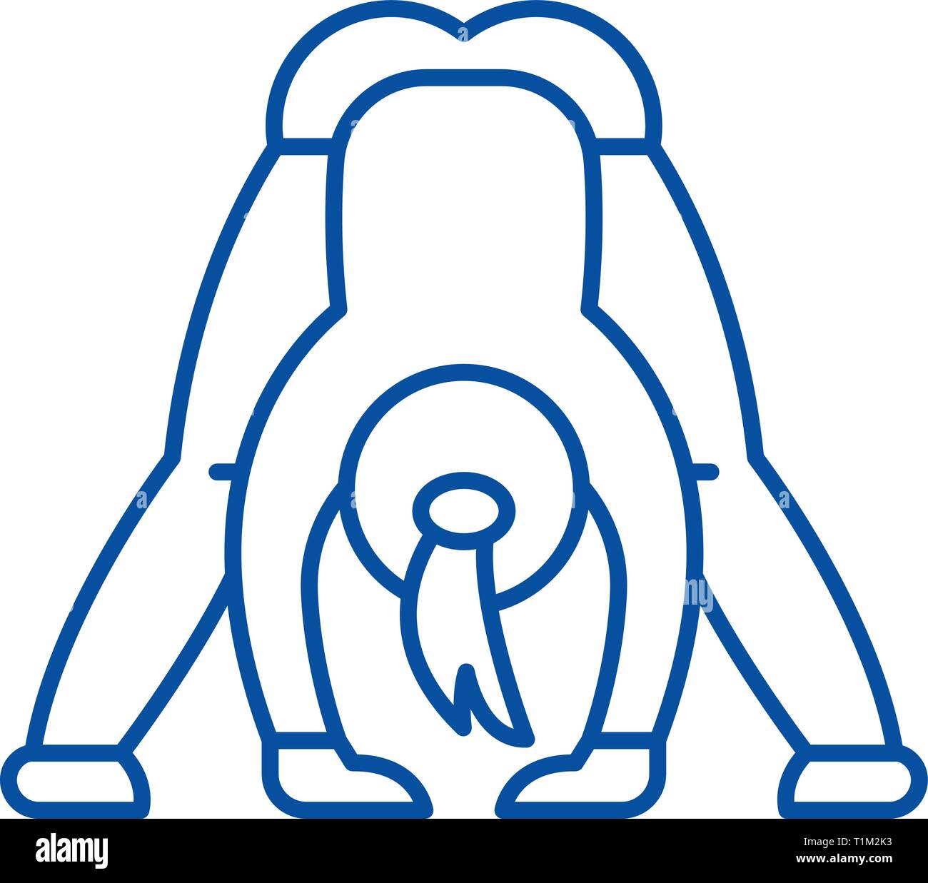 Yoga line icon concept. Yoga flat vector symbol, sign, outline ...