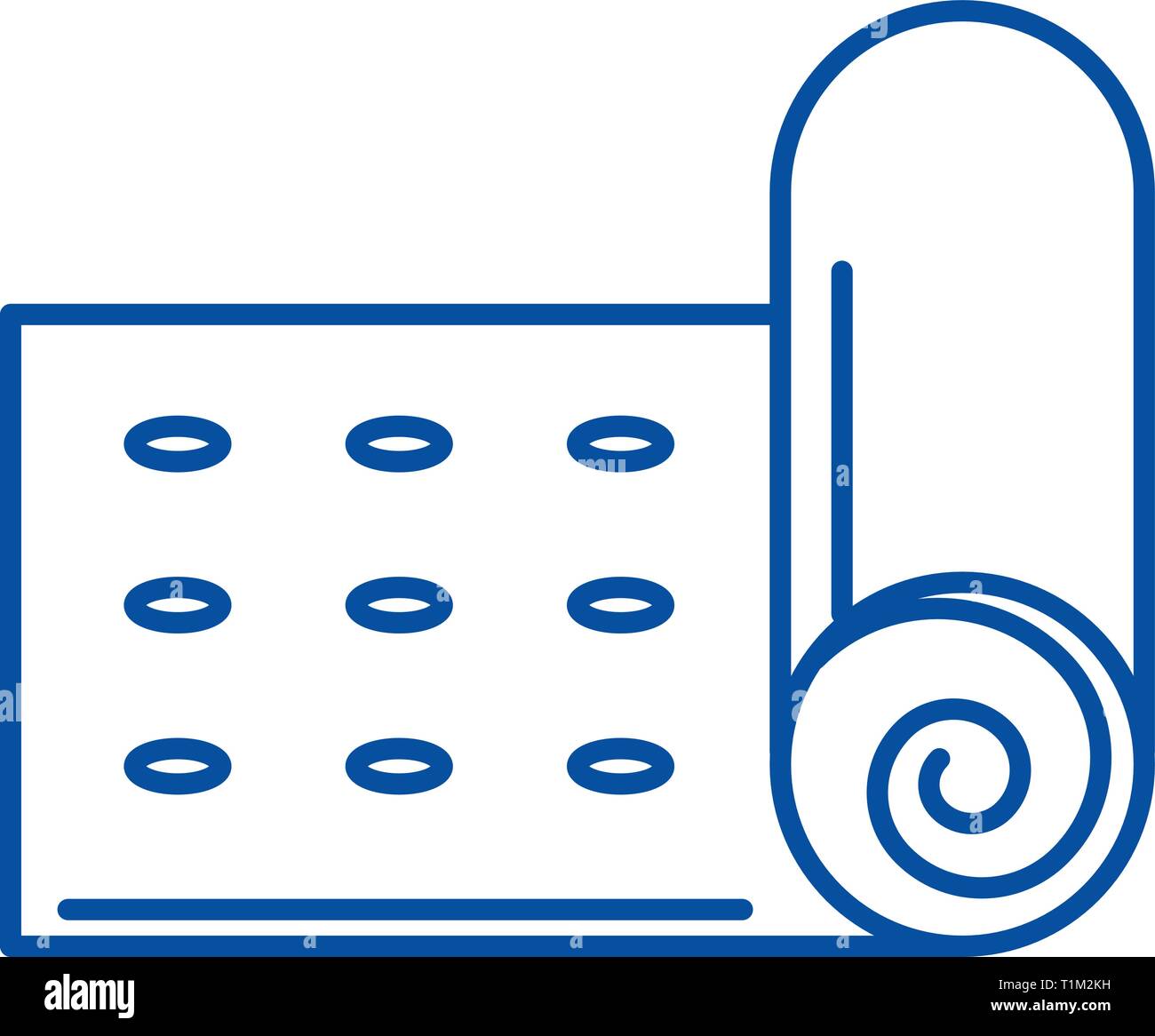 Yoga mat line icon concept. Yoga mat flat vector symbol, sign, outline ...