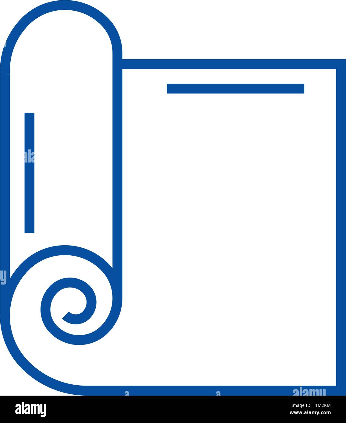 Yoga mat, fitness mat line icon concept. Yoga mat, fitness mat flat ...