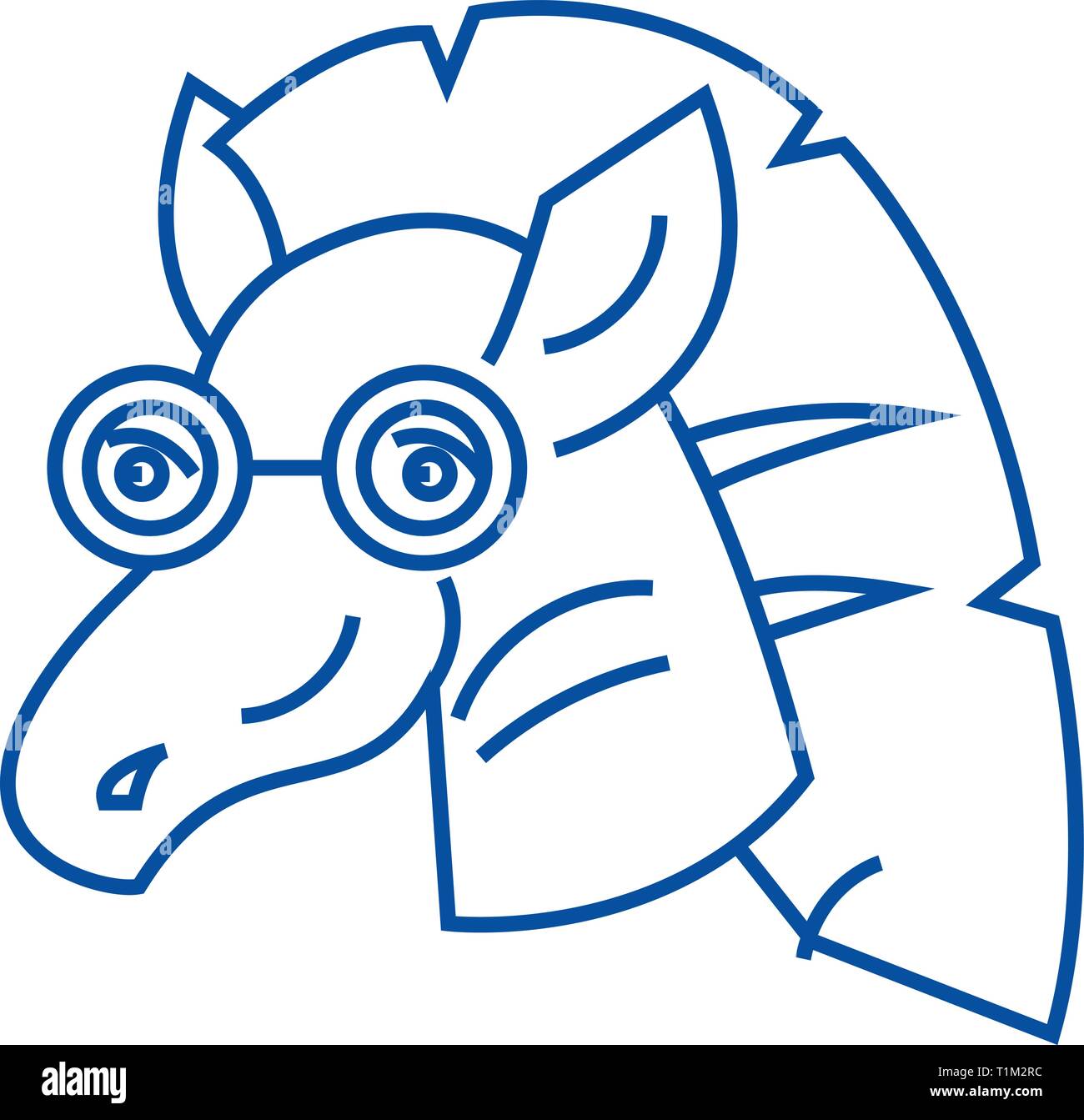 Zebra line icon concept. Zebra flat vector symbol, sign, outline ...