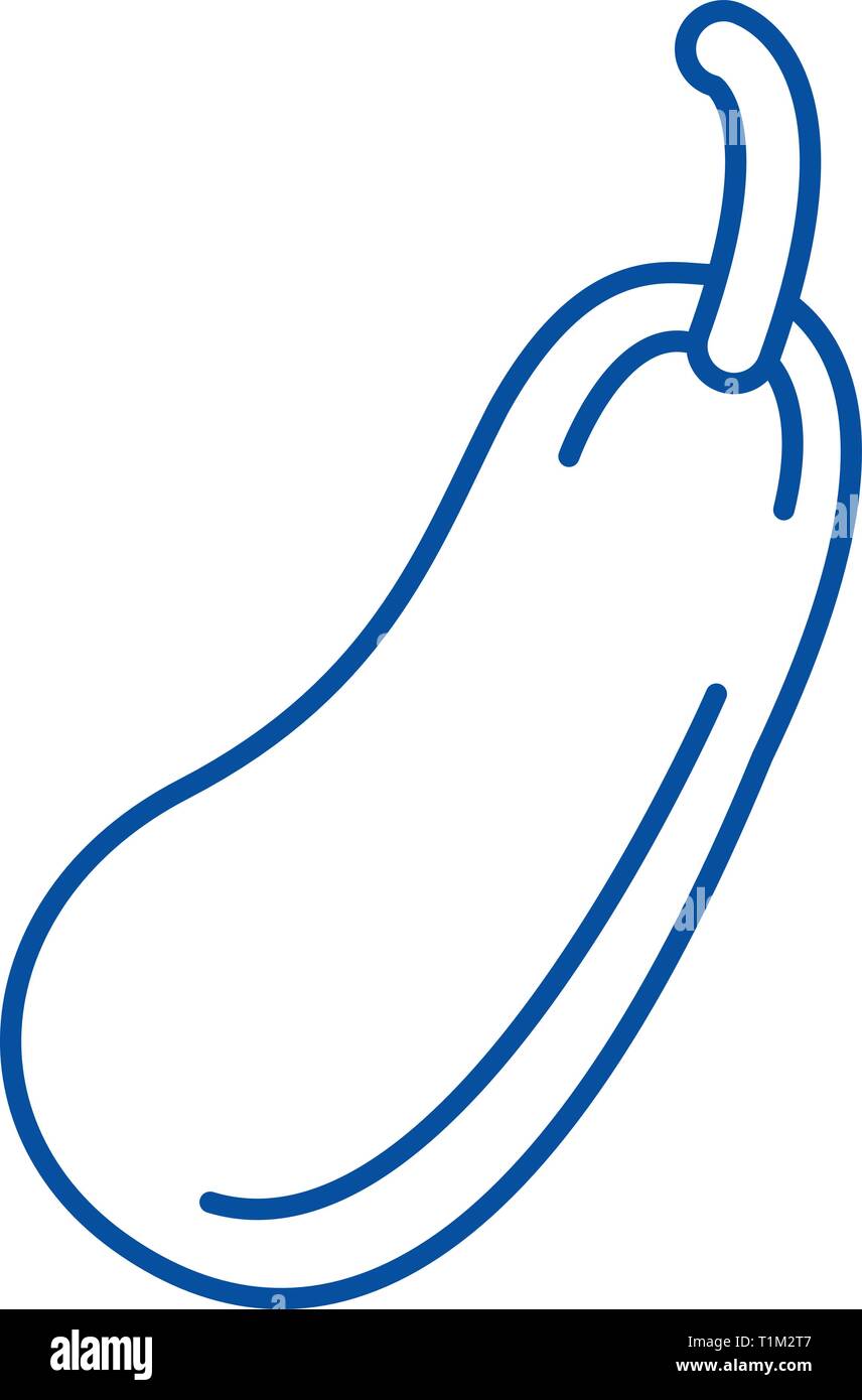Zucchini line icon concept. Zucchini flat vector symbol, sign, outline ...