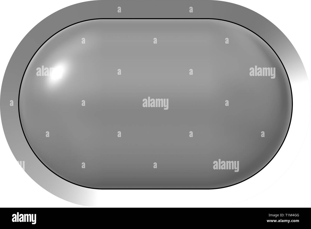 Web button 3d - gray glossy realistic with metal frame, easy to expand ...