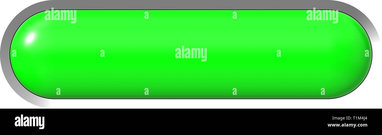 Web button 3d - green glossy realistic with metal frame, easy to expand ...