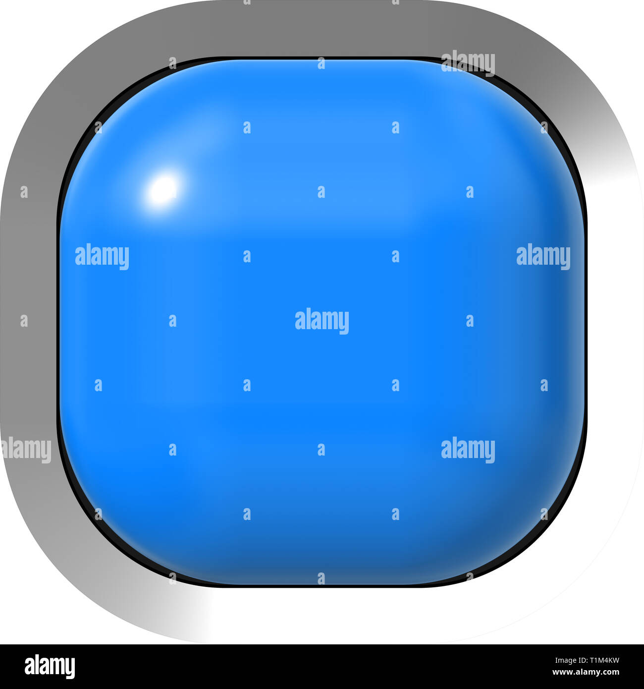 3d Blue Square Button