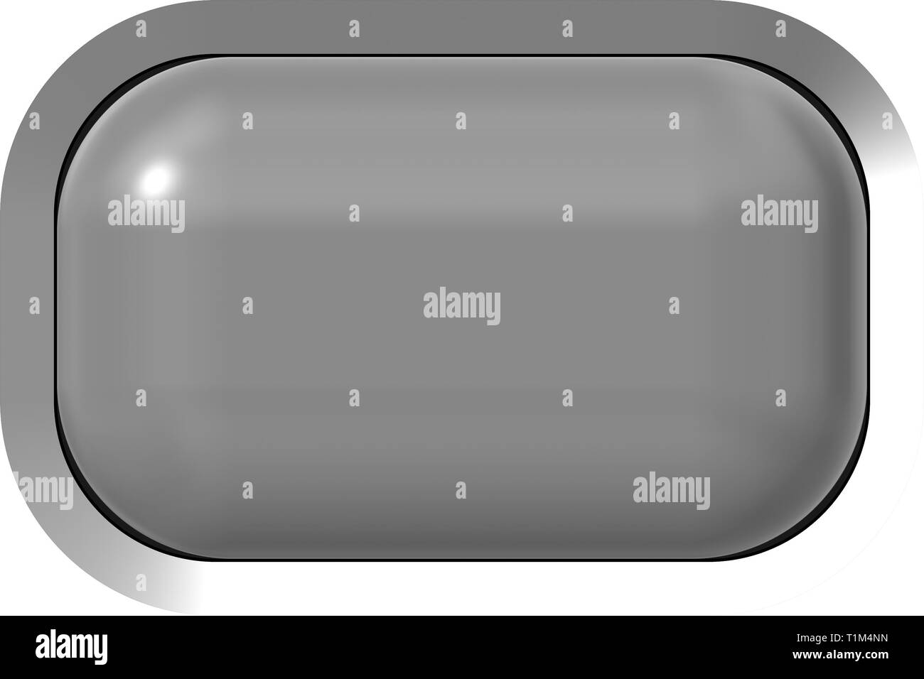 Web button 3d - gray glossy realistic with metal frame, easy to expand ...