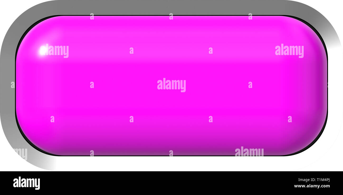 Web button 3d - purple glossy realistic with metal frame, easy to ...