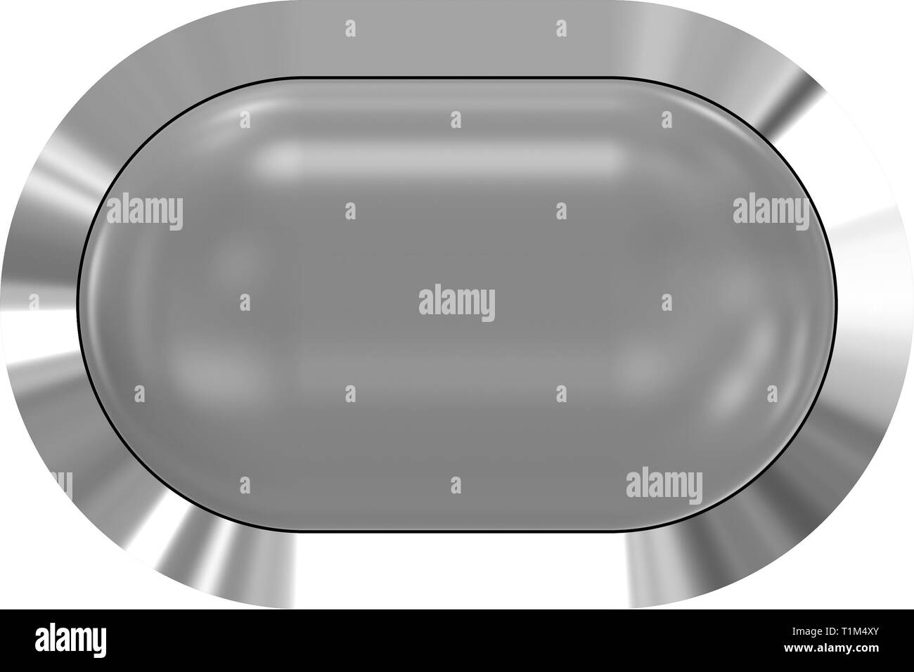 Web button 3d - gray glossy realistic with metal frame, easy to expand ...