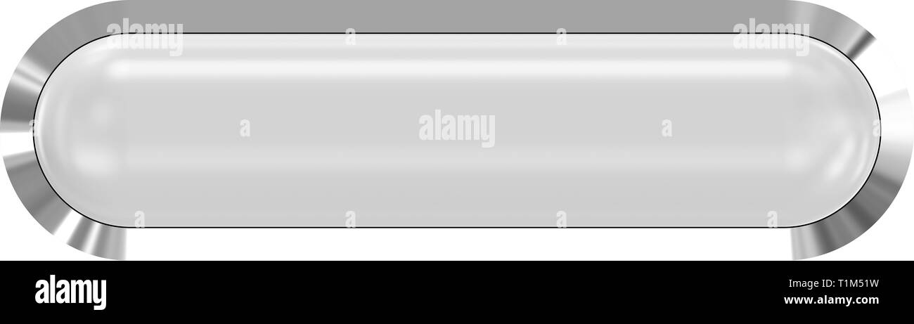 Web button 3d - white glossy realistic with metal frame, easy to expand ...
