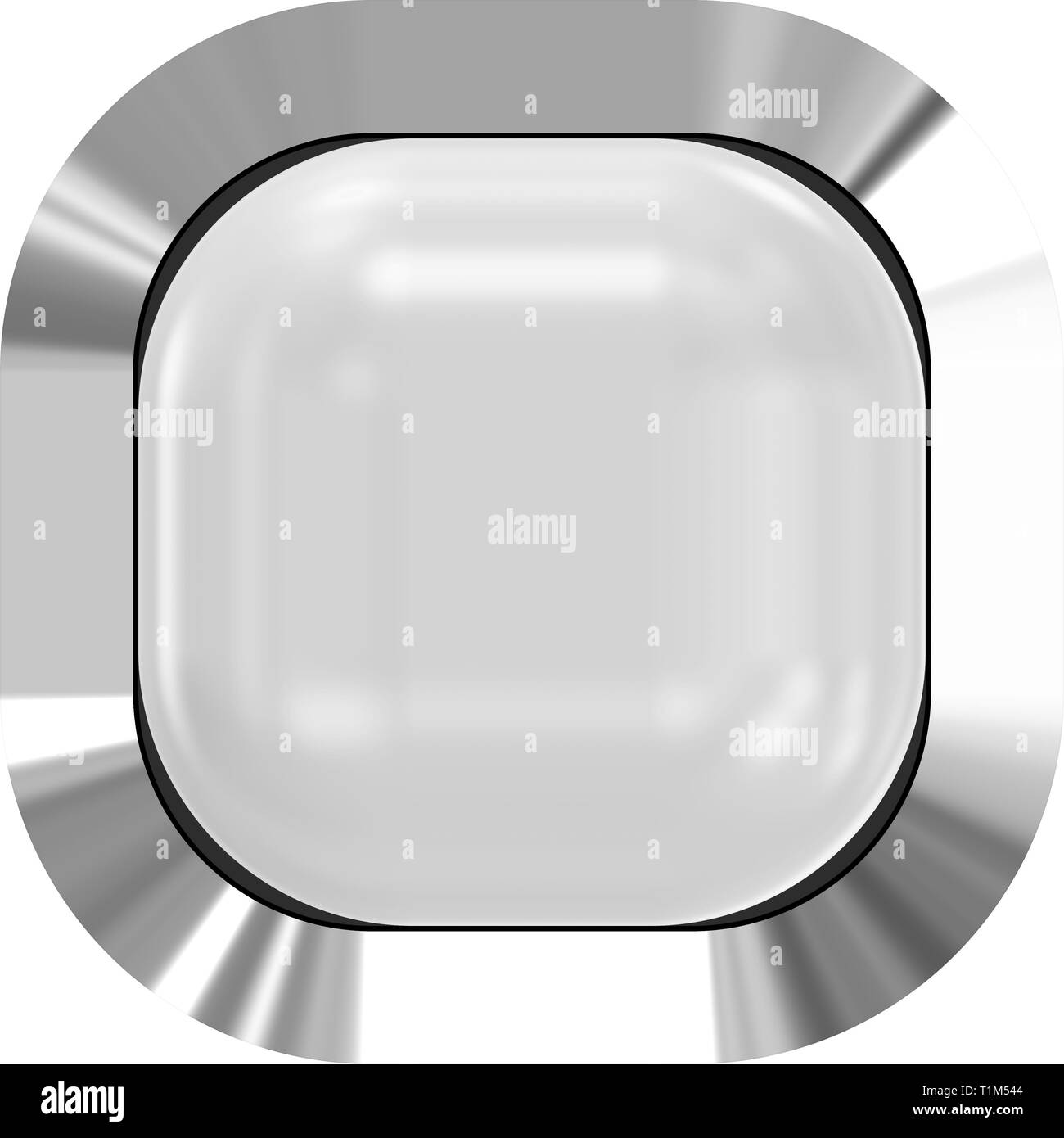 Web button 3d - white glossy realistic with metal frame, easy to expand ...
