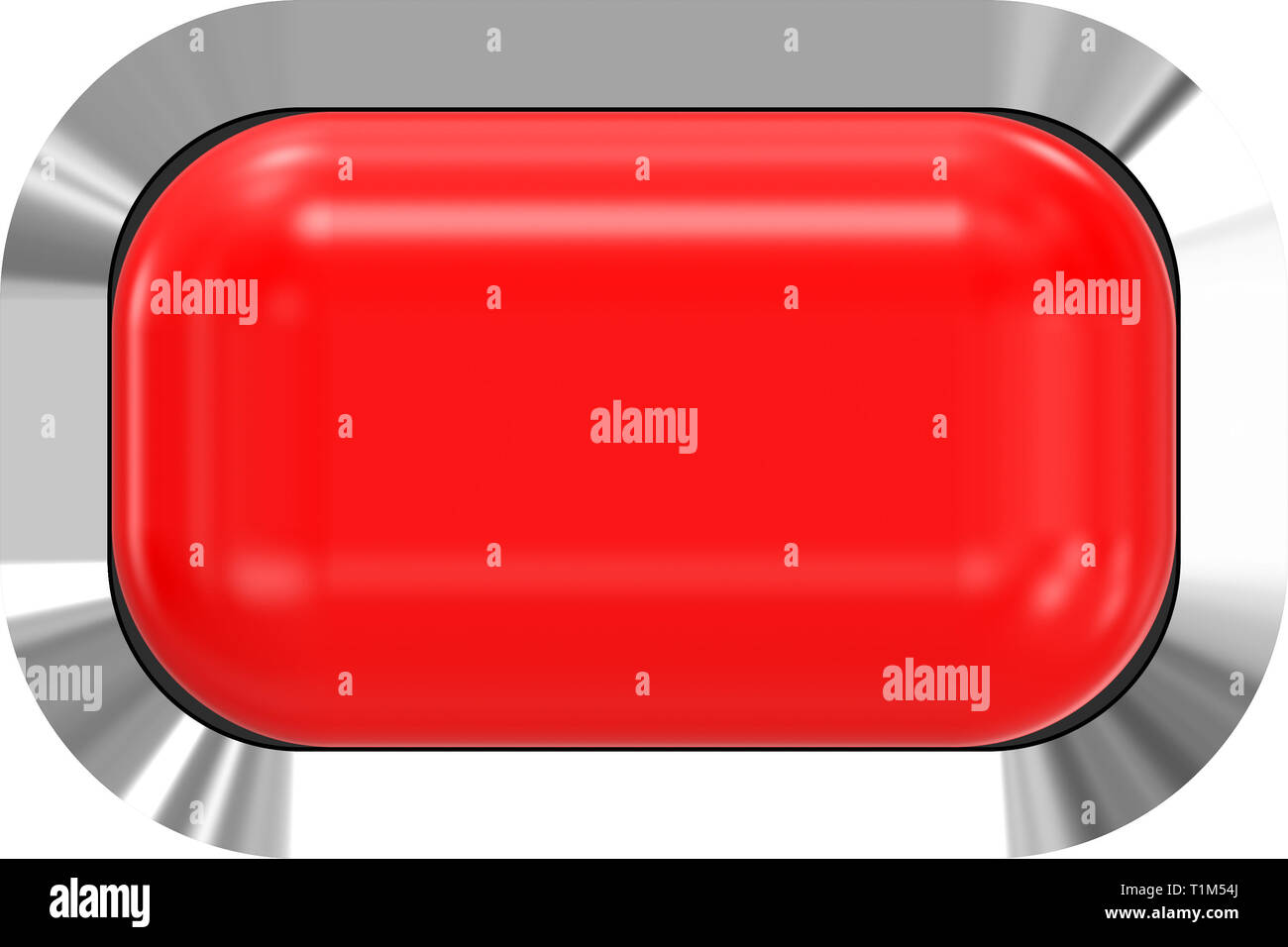 Web button 3d - red glossy realistic with metal frame, easy to expand ...