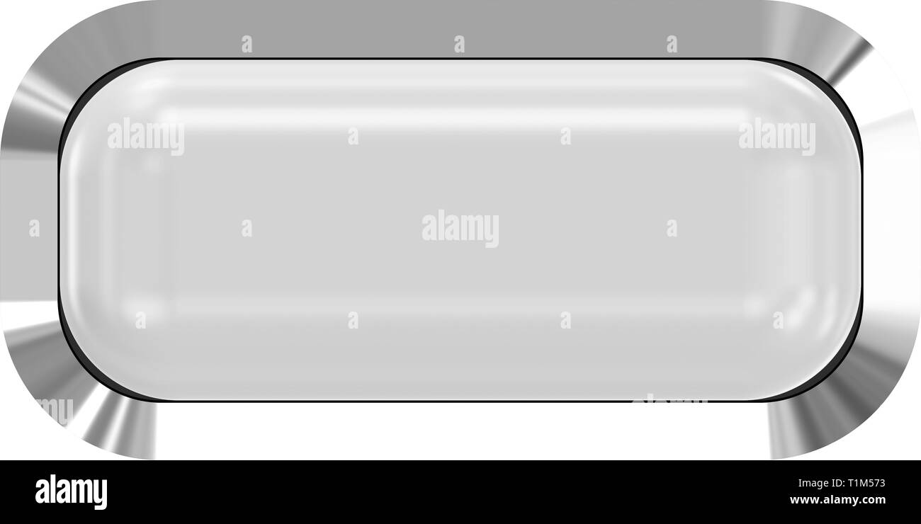 Web button 3d - white glossy realistic with metal frame, easy to expand ...