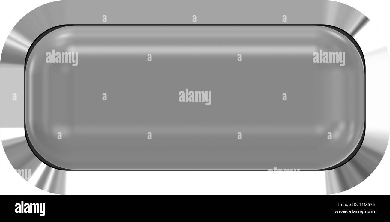 Web button 3d - gray glossy realistic with metal frame, easy to expand ...