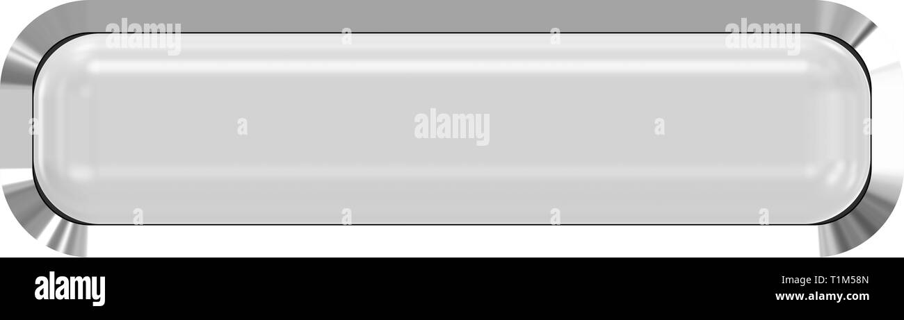 Web button 3d - white glossy realistic with metal frame, easy to expand ...