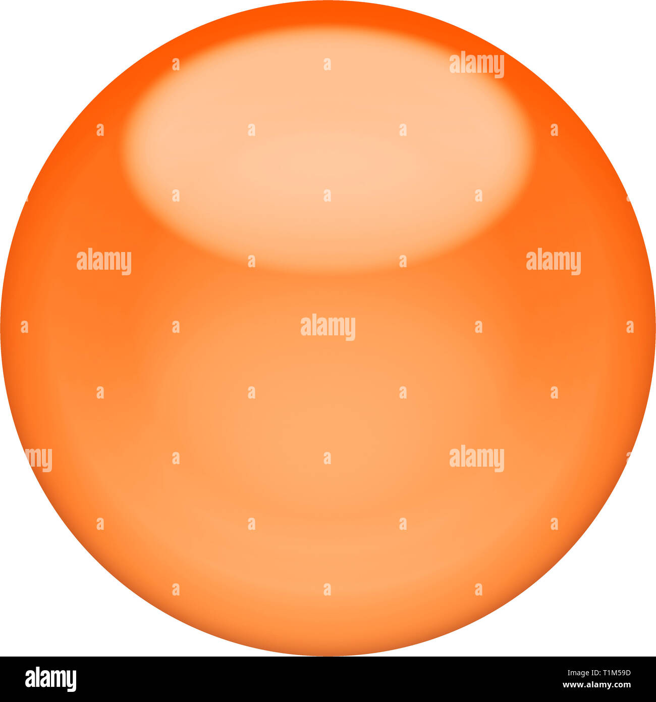 Web button 3d - orange glossy sphere, isolated Stock Photo - Alamy