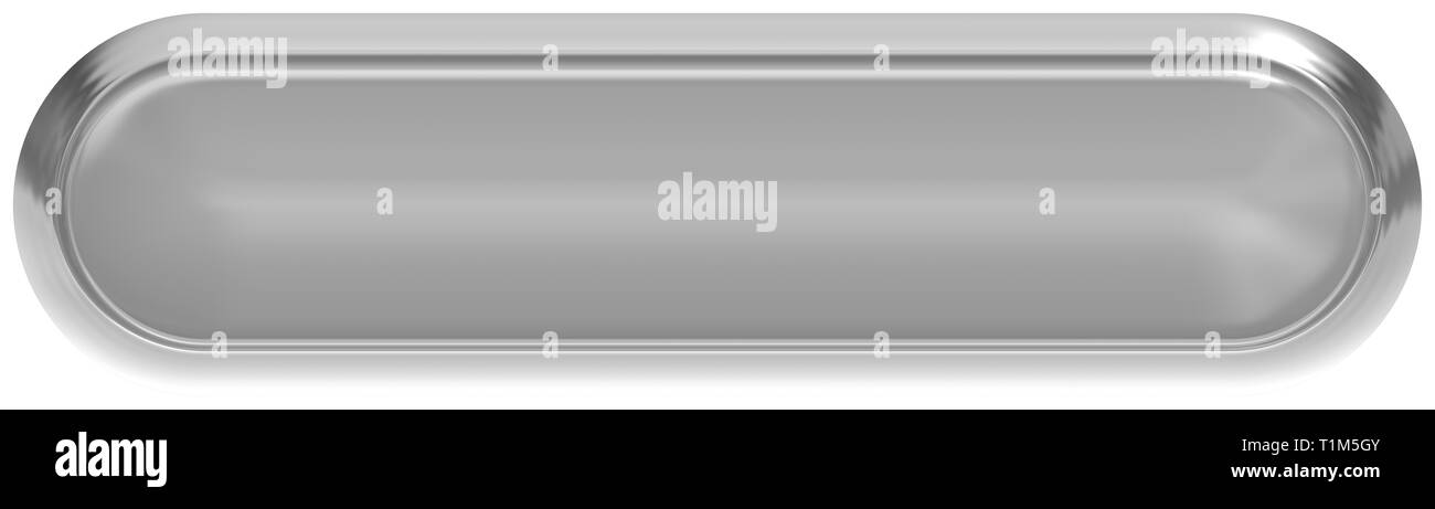 Web button 3d - gray glossy realistic with metal frame, easy to expand ...