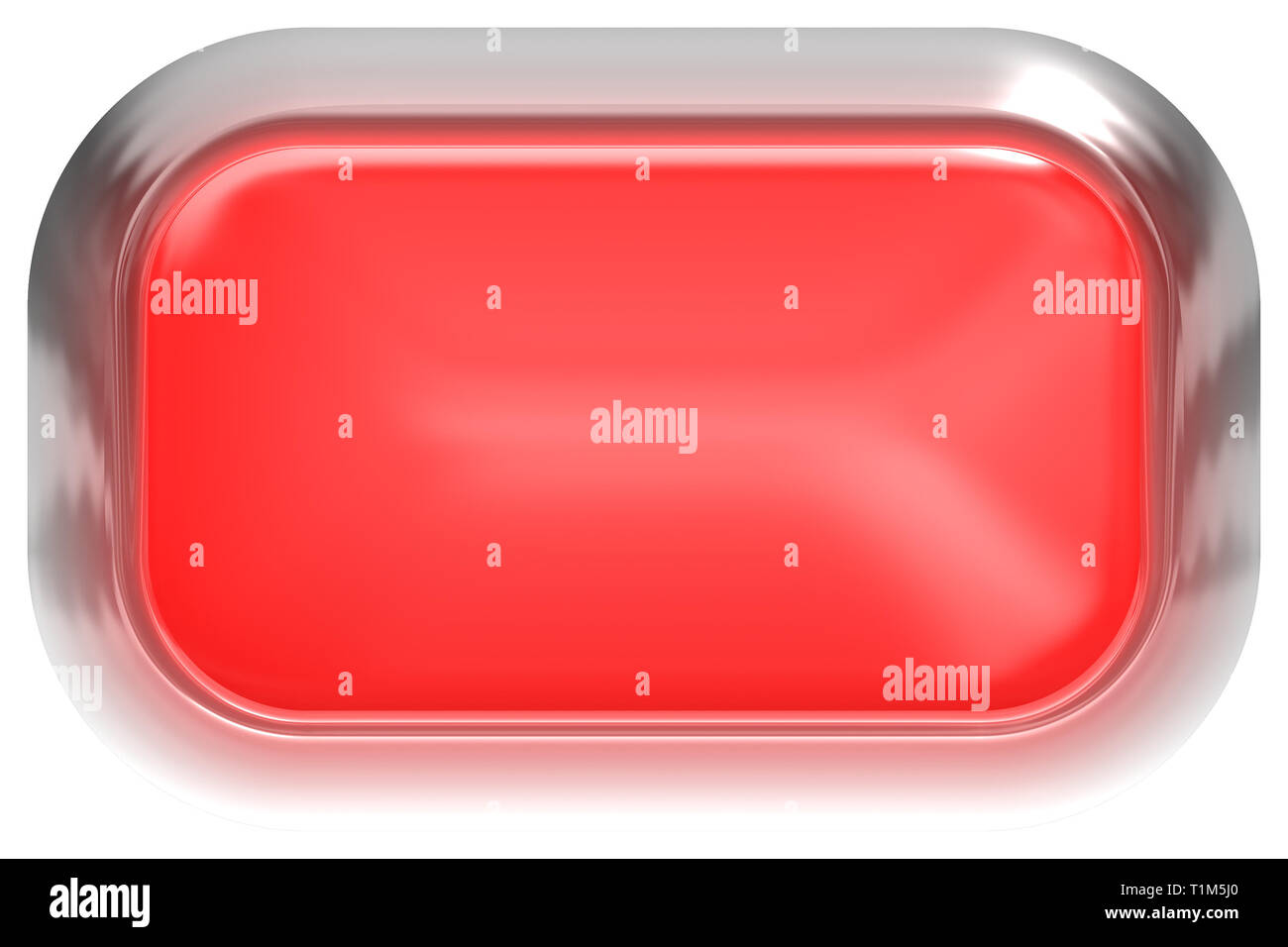 Web button 3d - red glossy realistic with metal frame, easy to expand ...