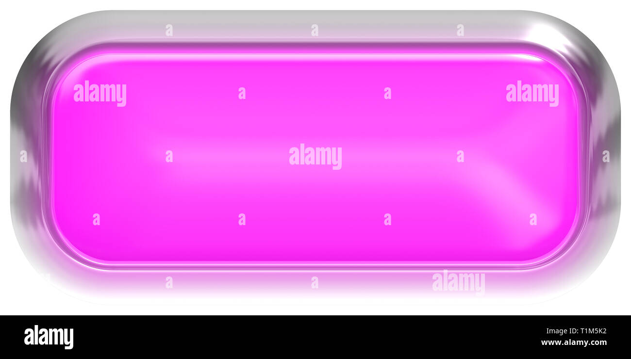 Web button 3d - purple glossy realistic with metal frame, easy to ...