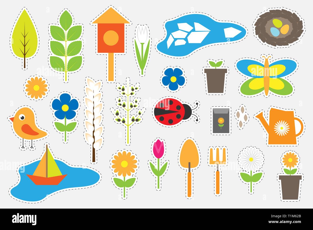 Different colorful spring and garden pictures for children, fun ...