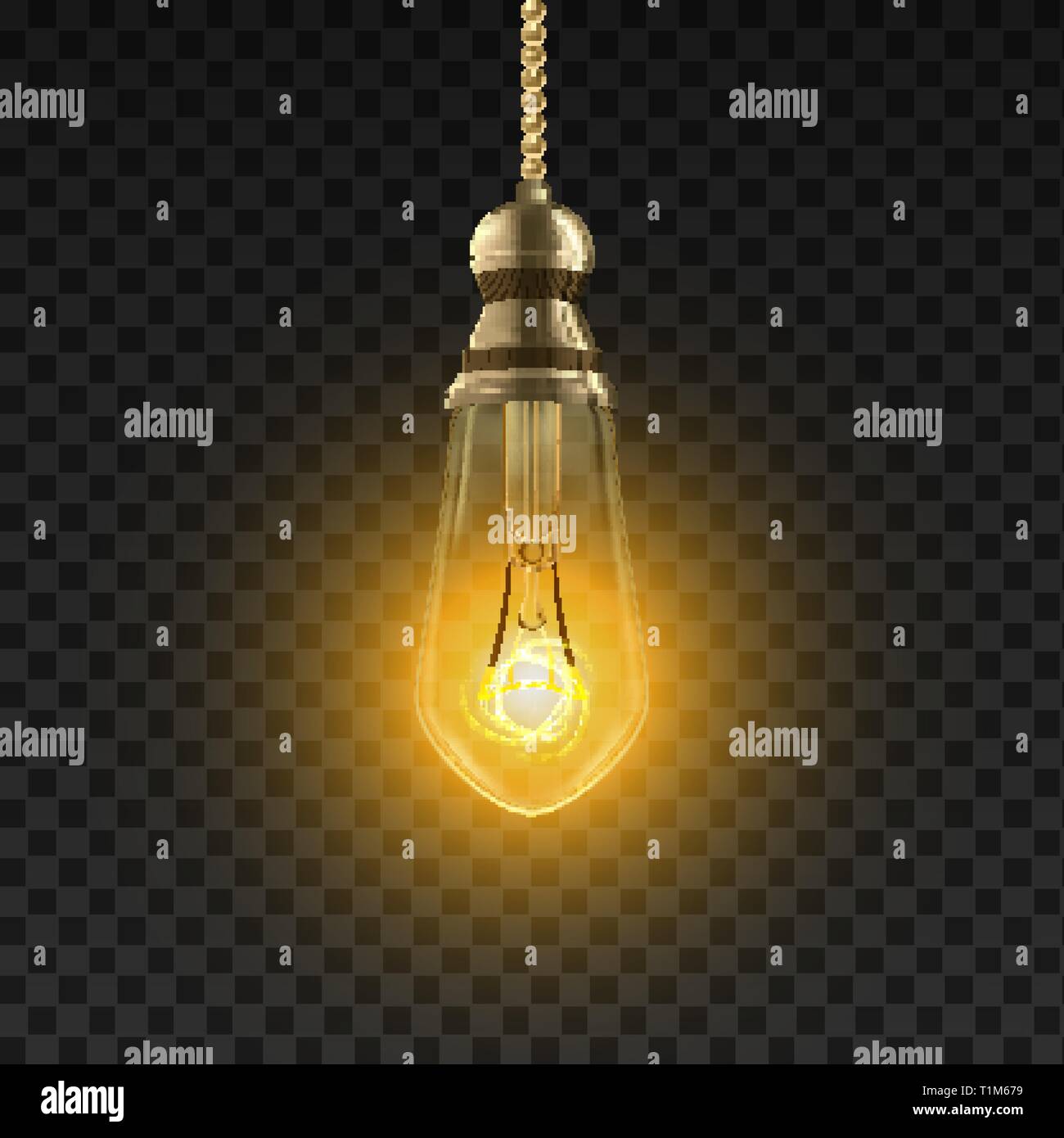 Light Bulb Vector. Edicson Electric Light Bulb. Energy Ray. 3D ...