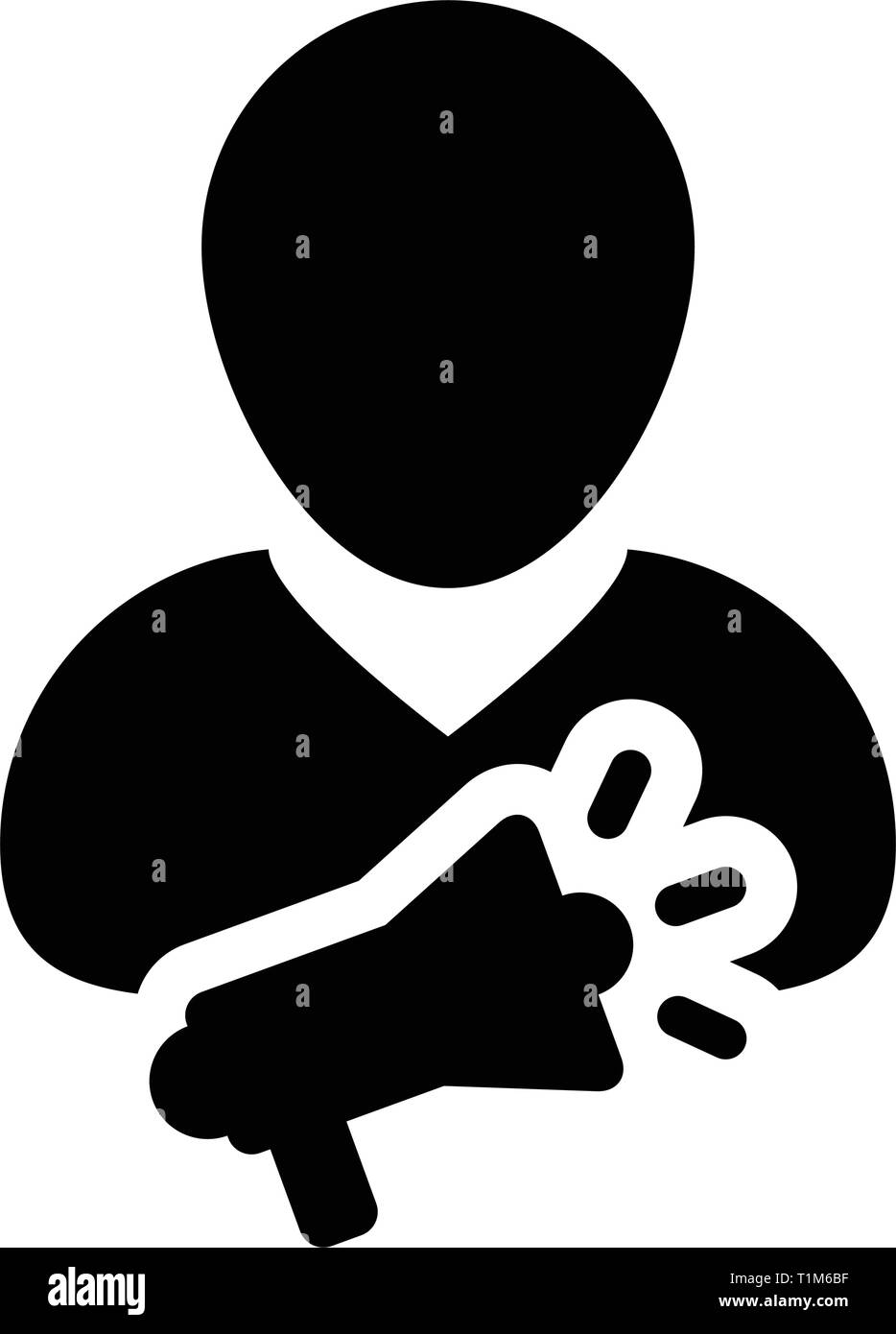 Announcement icon vector male person profile avatar symbol with ...