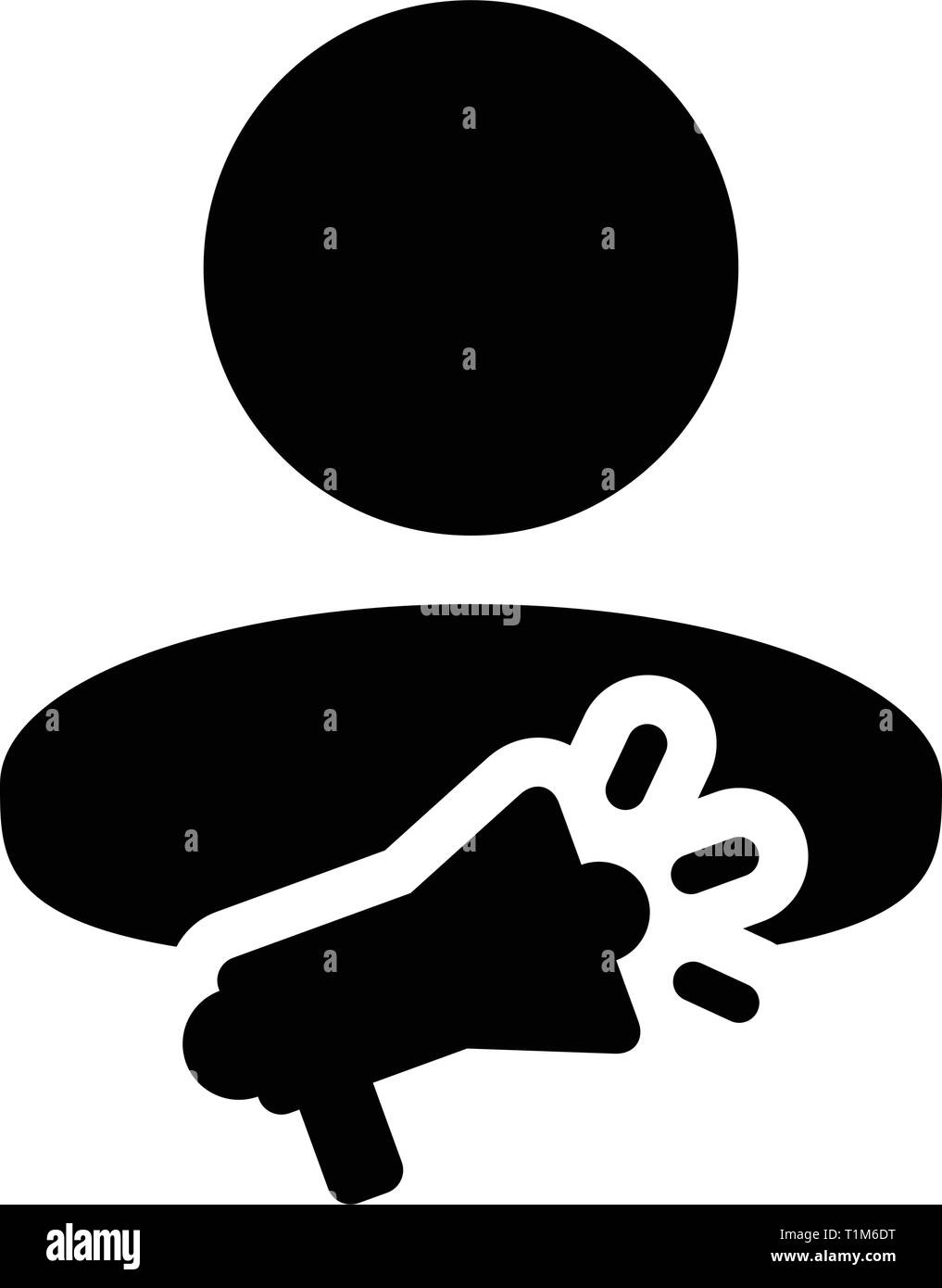 Advice icon vector male person profile avatar symbol with megaphone for ...