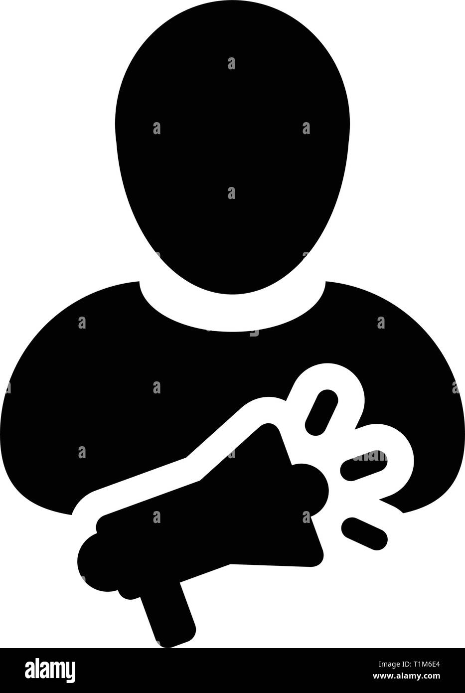 Promotion icon vector male person profile avatar symbol with megaphone ...