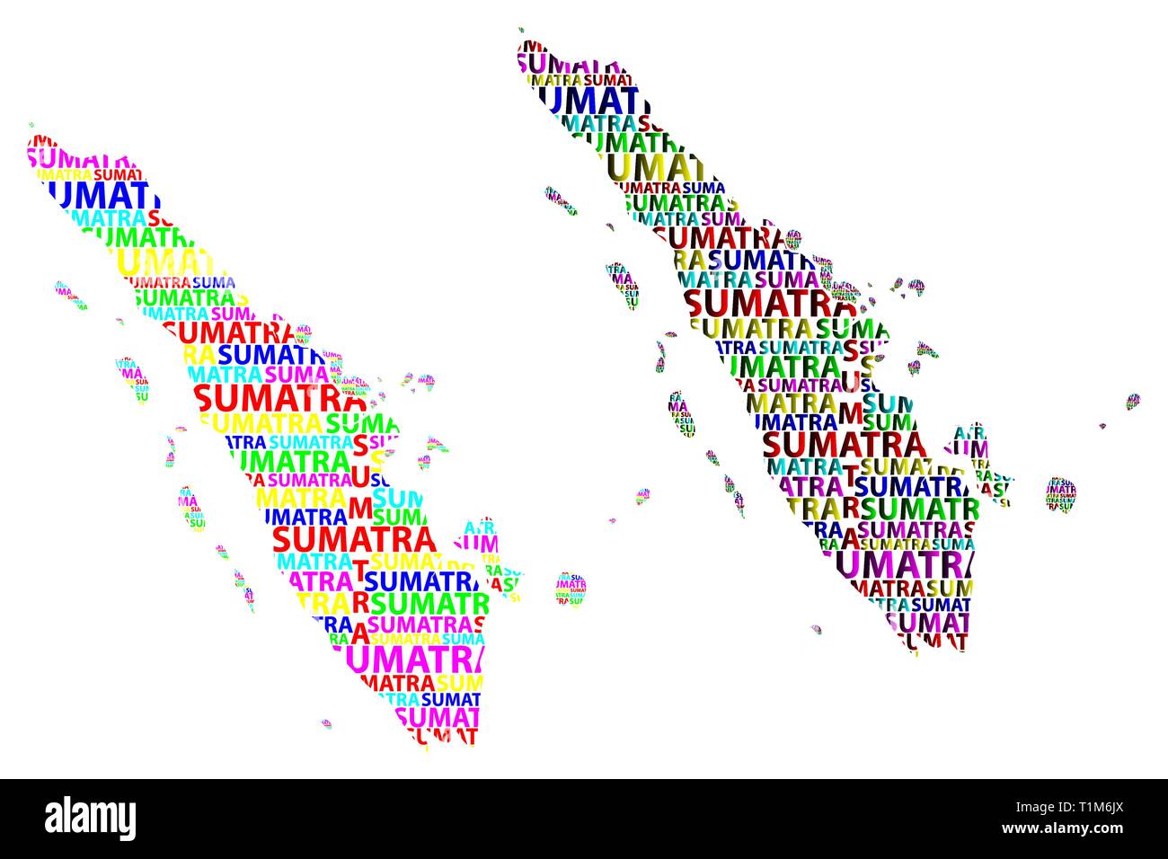 Sketch Sumatra letter text map, Sumatra (Republic of Indonesia, Greater ...