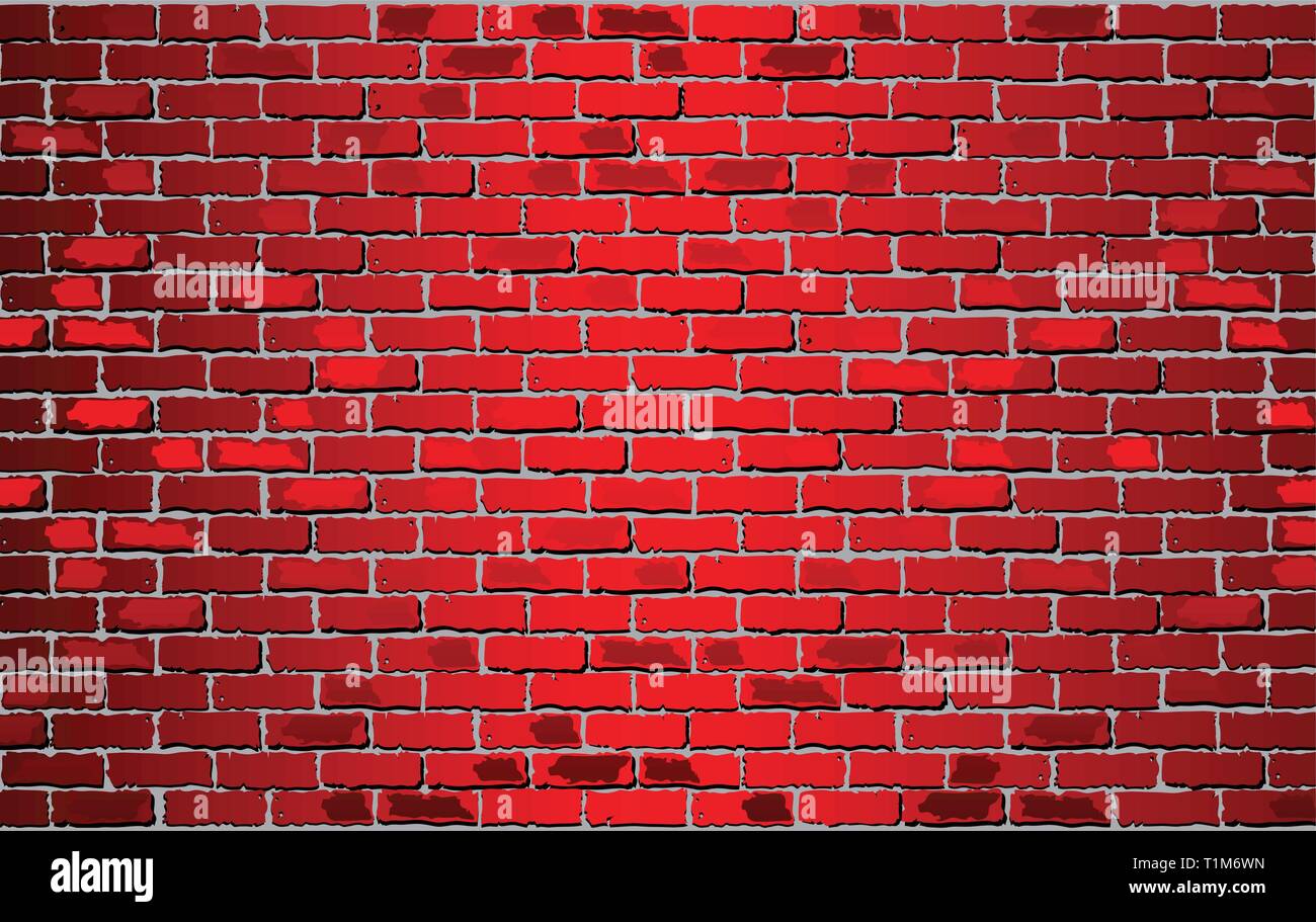 Shiny Red Brick Wall - Illustration, Abstract vector illustration Stock ...