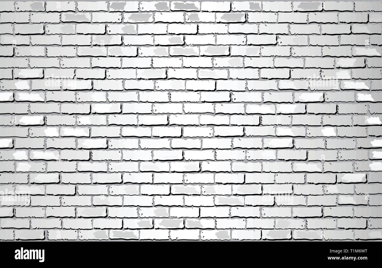 Shiny White Brick Wall - Illustration, Abstract vector background Stock ...