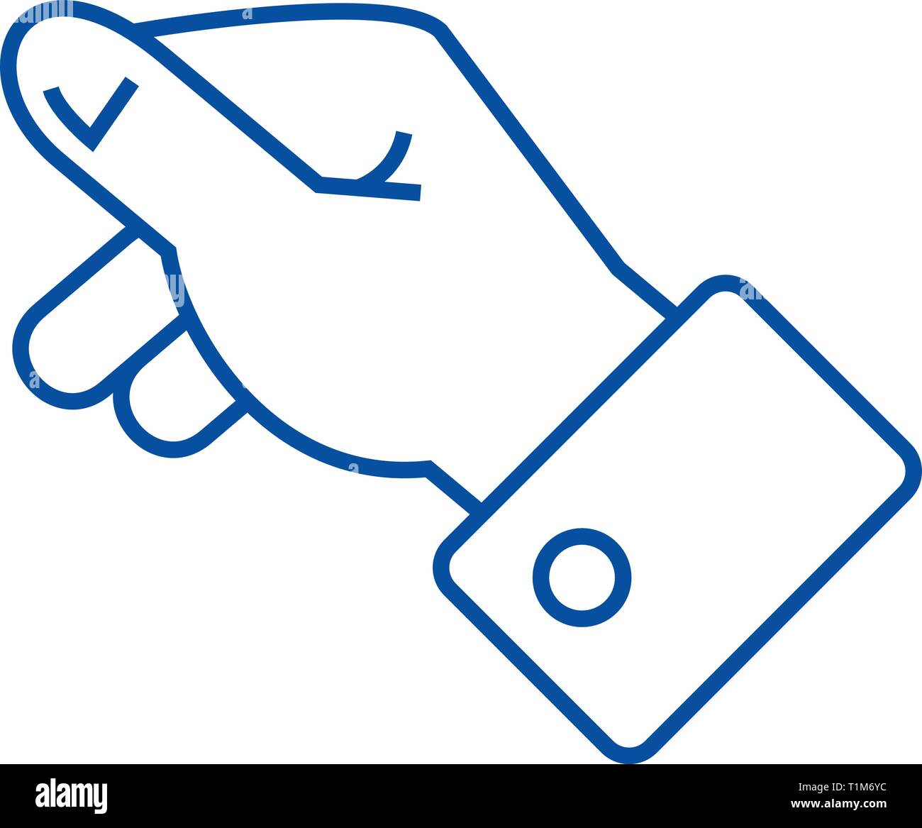 Keeping hand line icon concept. Keeping hand flat vector symbol, sign ...