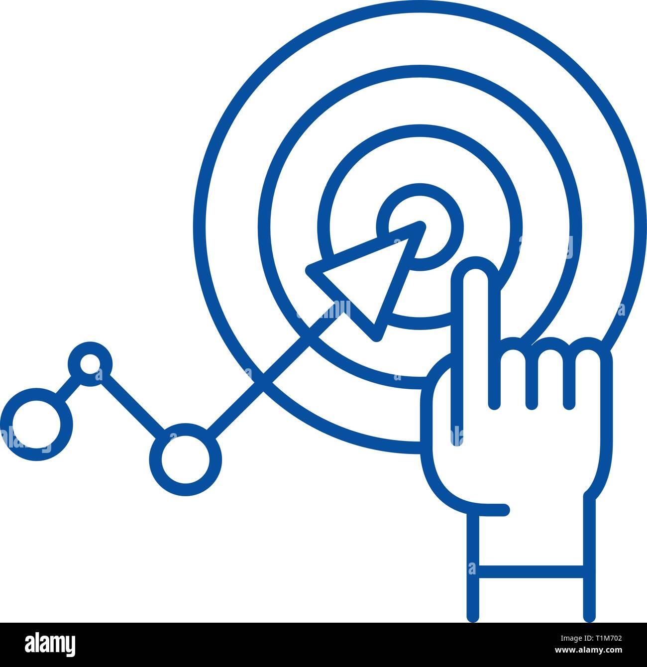 Key goal line icon concept. Key goal flat vector symbol, sign, outline ...