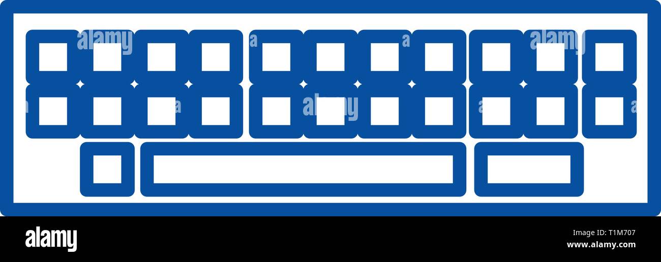 Keyboard line icon concept. Keyboard flat vector symbol, sign, outline ...