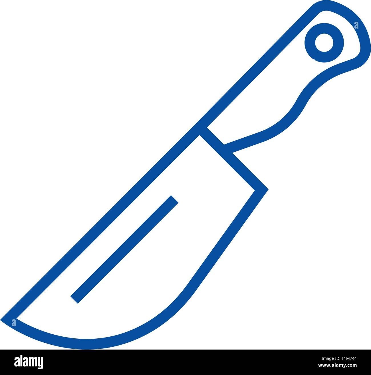 Kitchen knife line icon concept. Kitchen knife flat vector symbol, sign ...