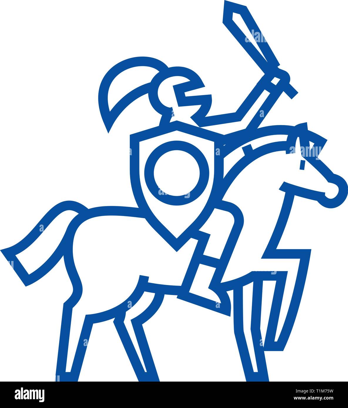 Knight line icon concept. Knight flat vector symbol, sign, outline ...