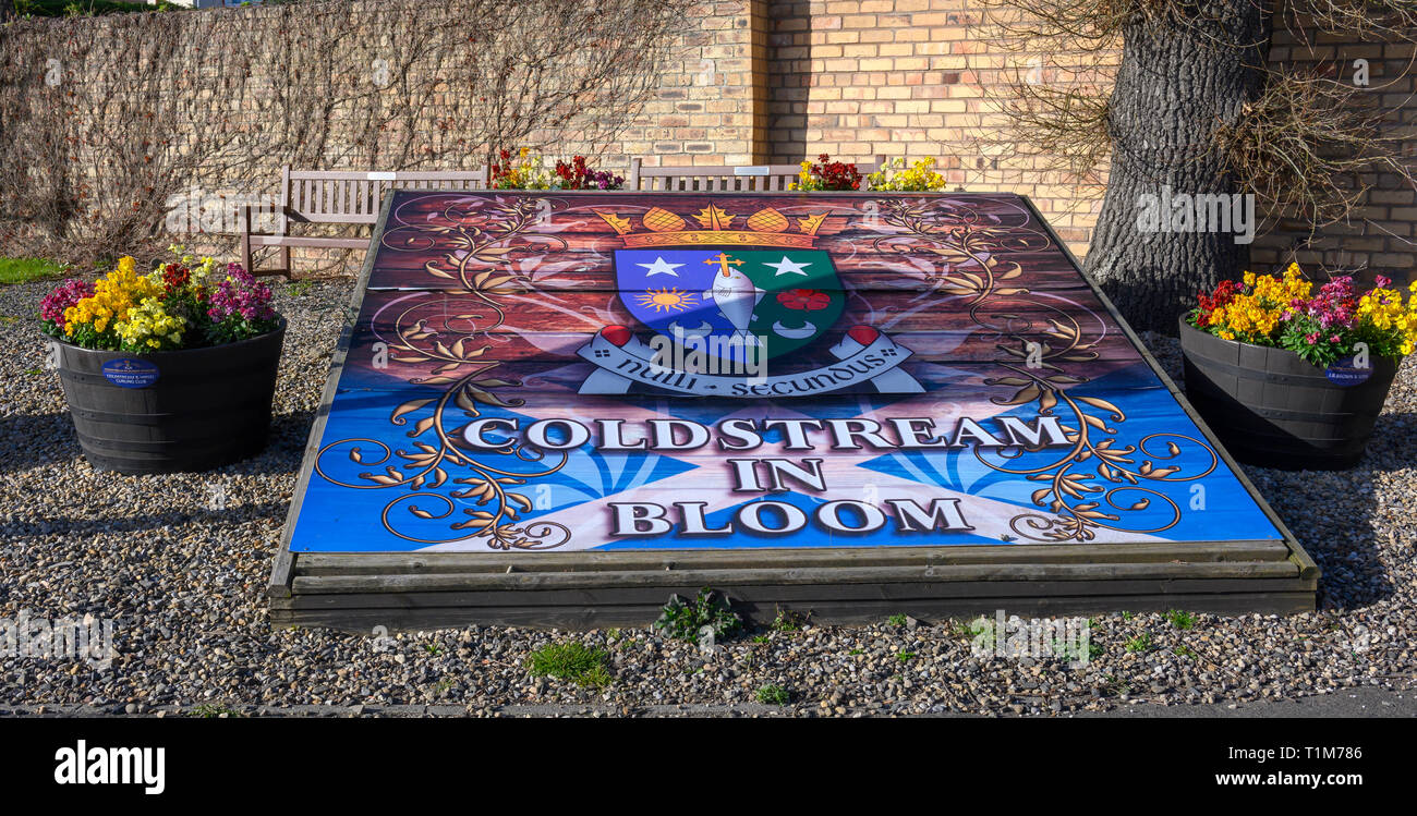 Large display plaque in the High Street, Coldstream, Scottish Borders ...