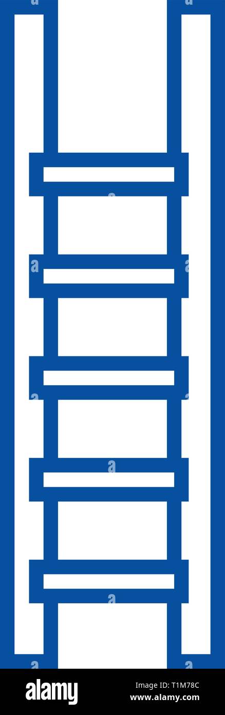 Ladder,stairs line icon concept. Ladder,stairs flat vector symbol, sign ...