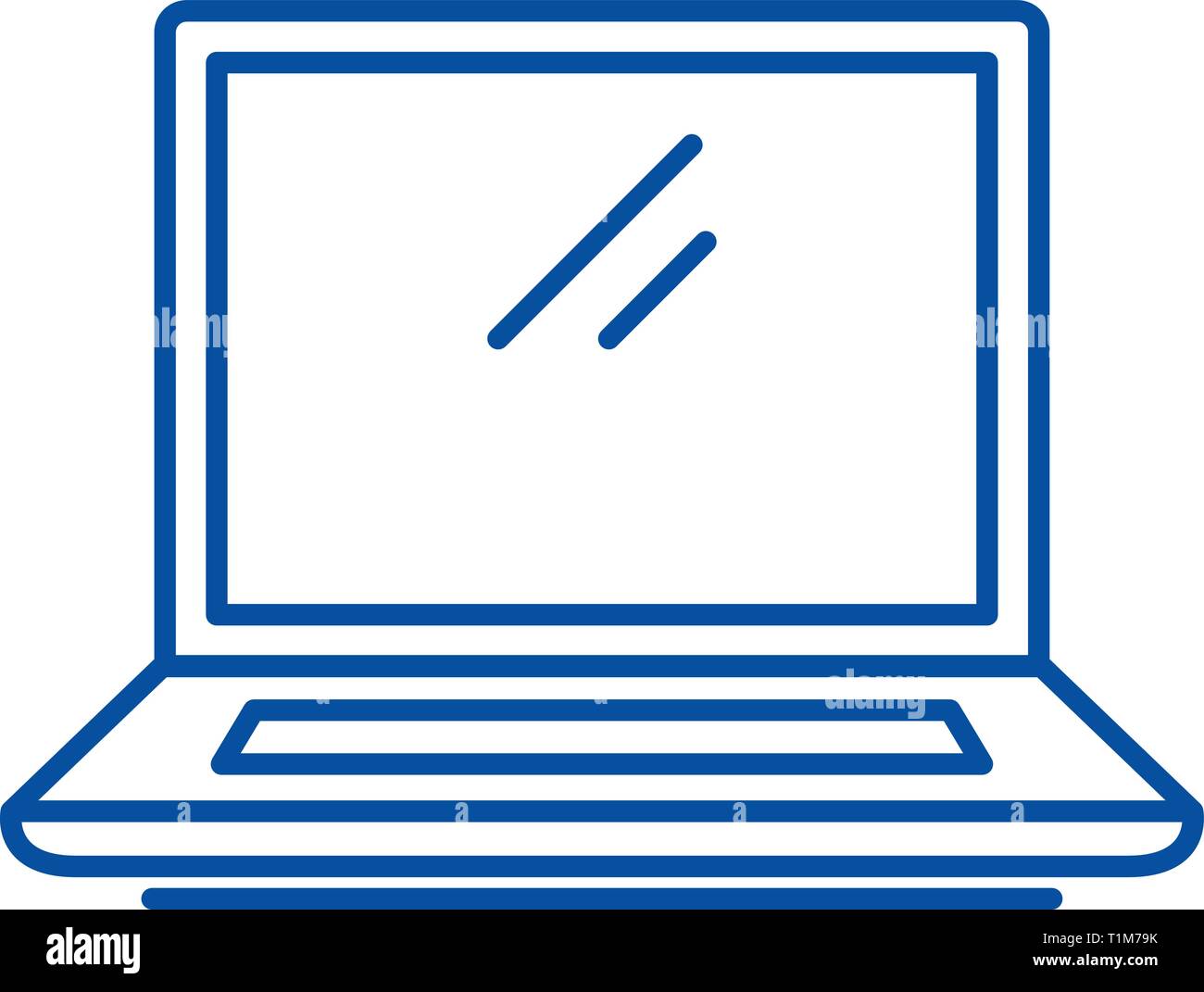 Laptop line icon concept. Laptop flat vector symbol, sign, outline ...