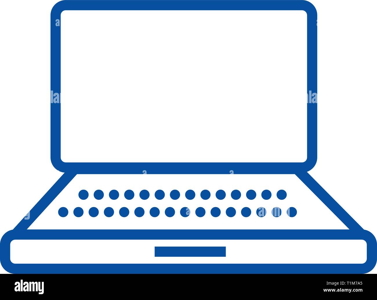 Laptop sign line icon concept. Laptop sign flat vector symbol, sign ...