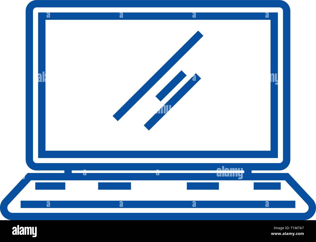 Laptop,notebook line icon concept. Laptop,notebook flat vector symbol ...