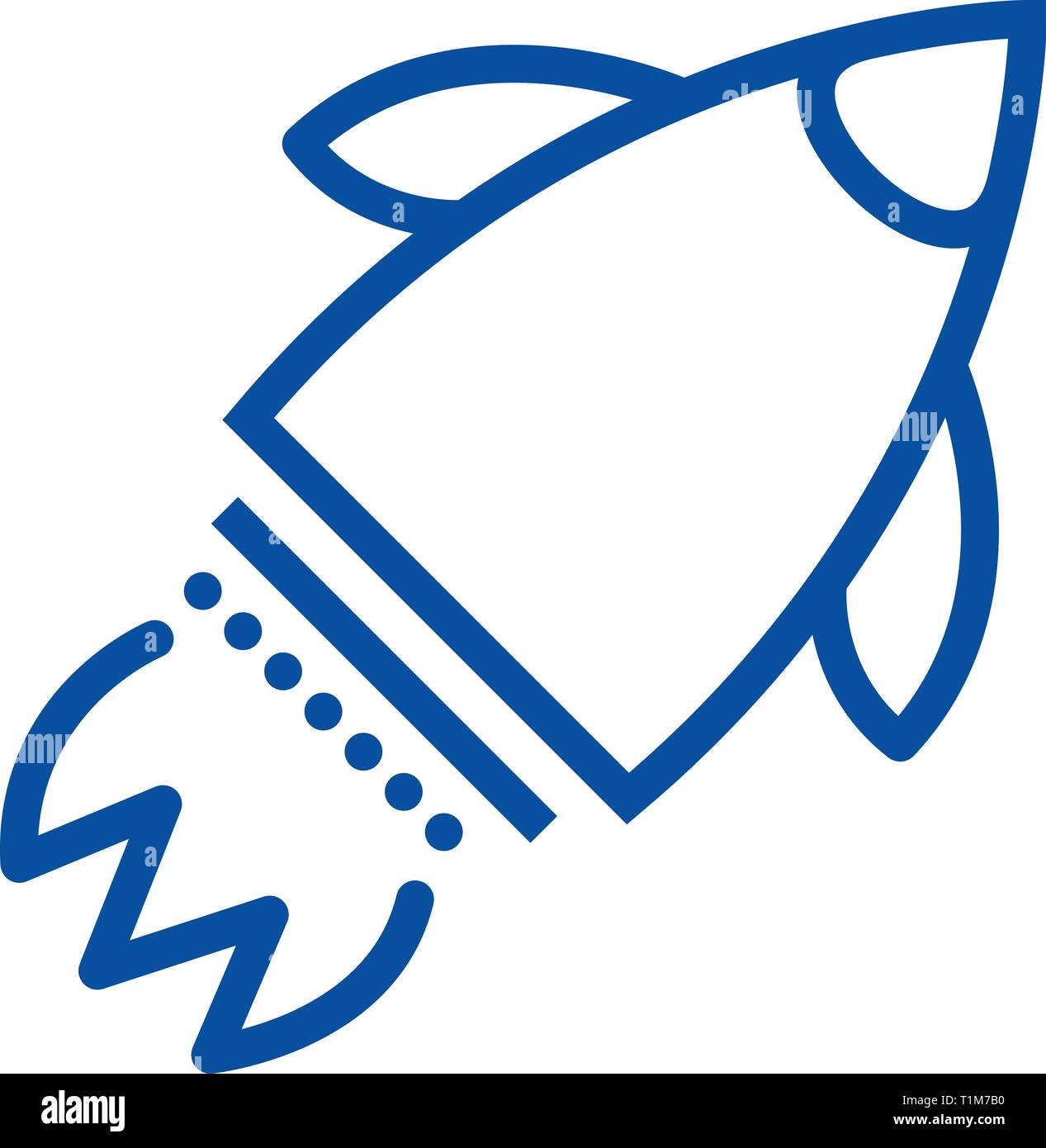 Launch rocket line icon concept. Launch rocket flat vector symbol, sign ...