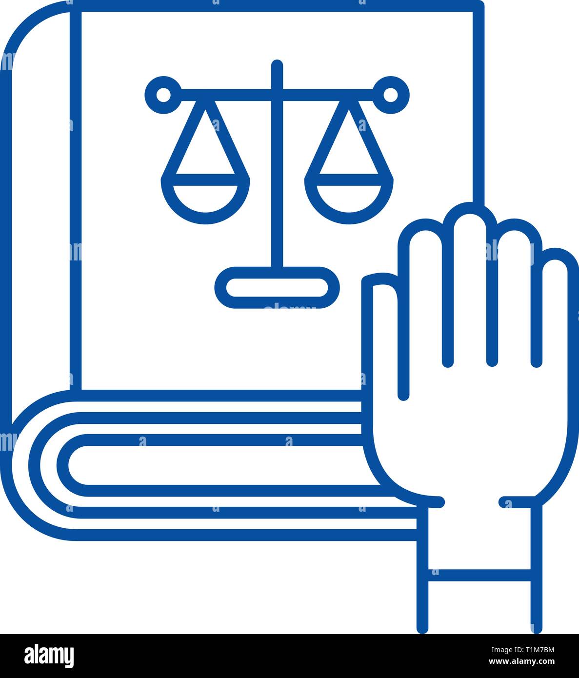 Law and order line icon concept. Law and order flat vector symbol, sign ...