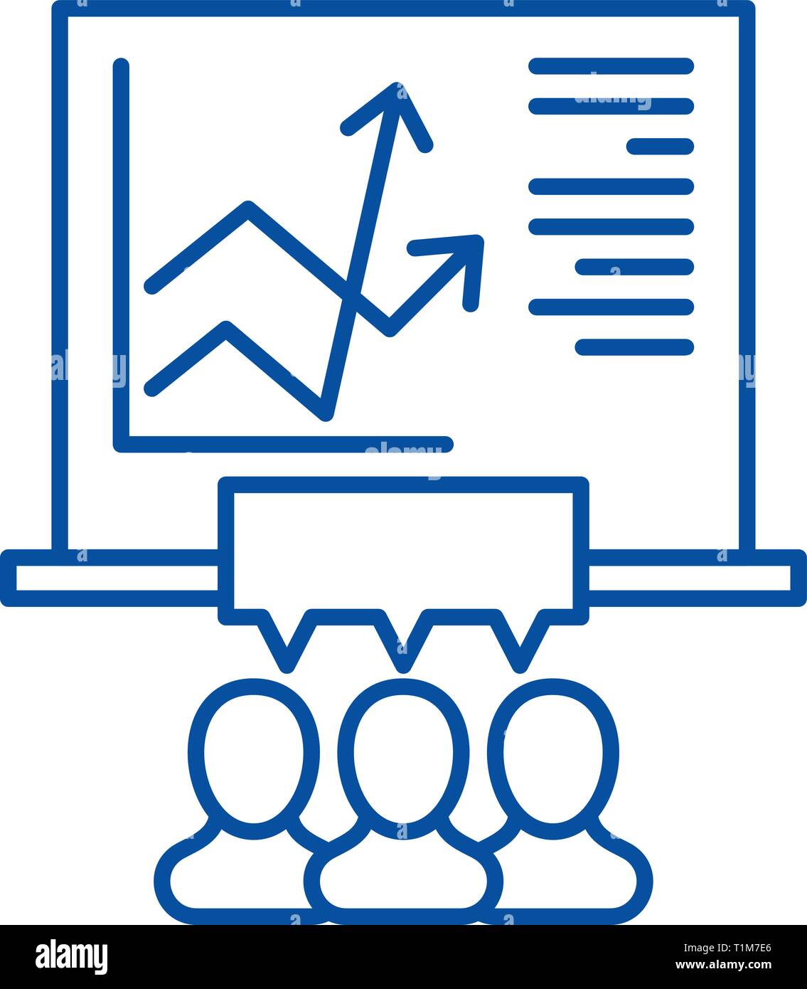 Learning business line icon concept. Learning business flat vector ...