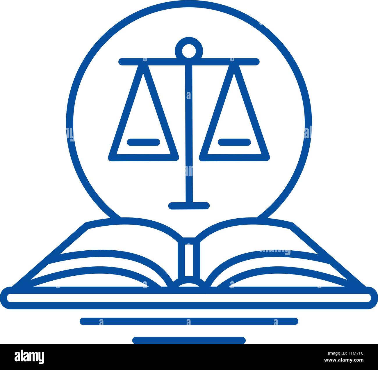 Legal code line icon concept. Legal code flat vector symbol, sign ...