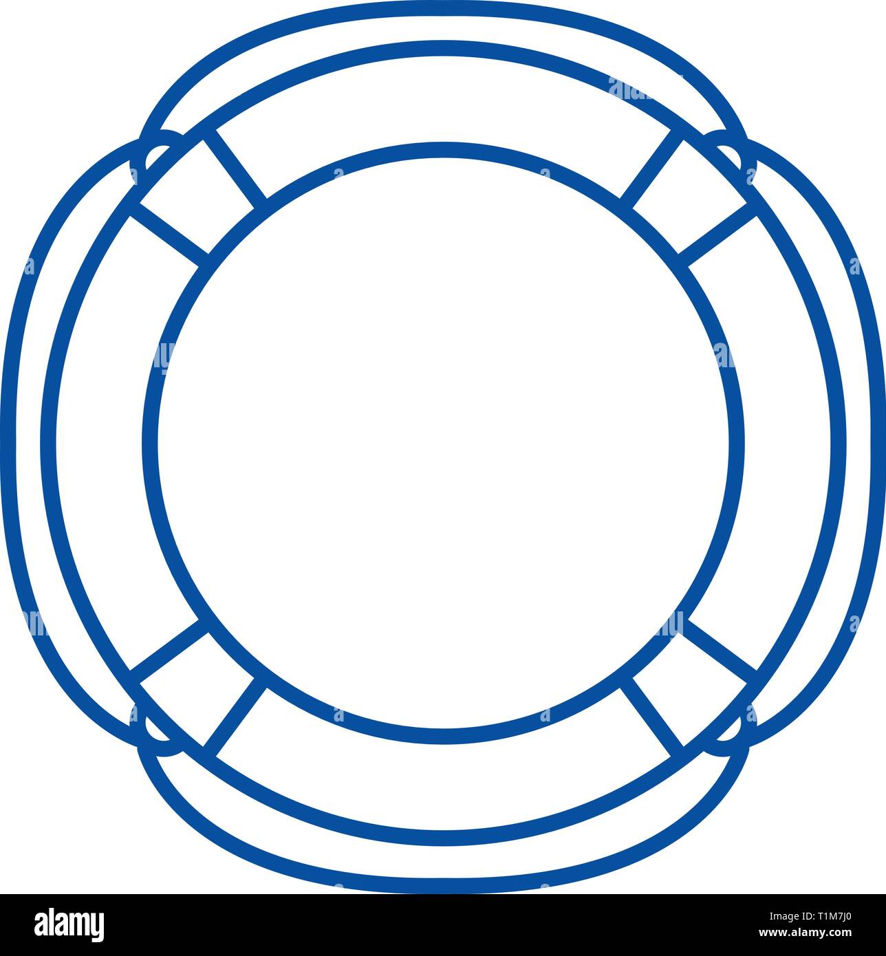 Lifebuoy line icon concept. Lifebuoy flat vector symbol, sign, outline ...