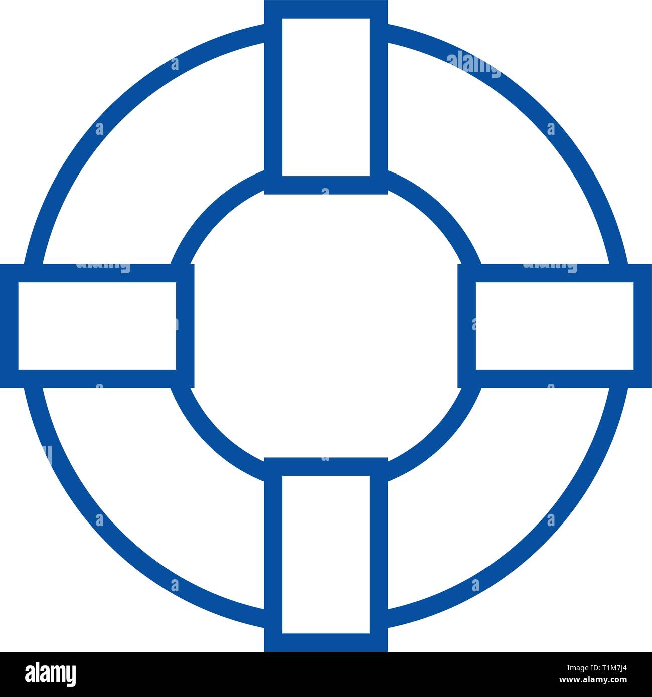 Lifebuoy sign line icon concept. Lifebuoy sign flat vector symbol, sign ...