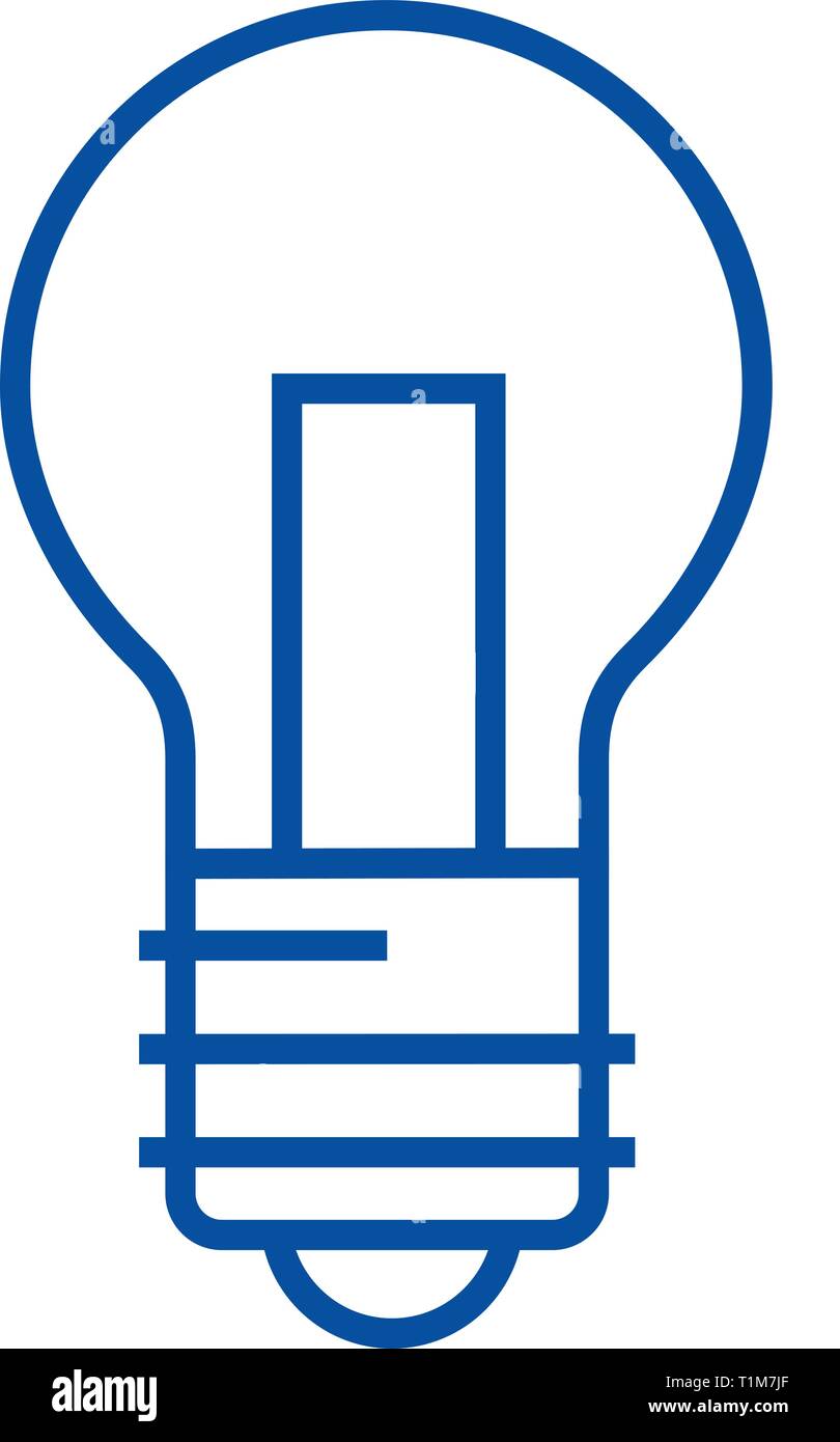 Light lamp line icon concept. Light lamp flat vector symbol, sign ...