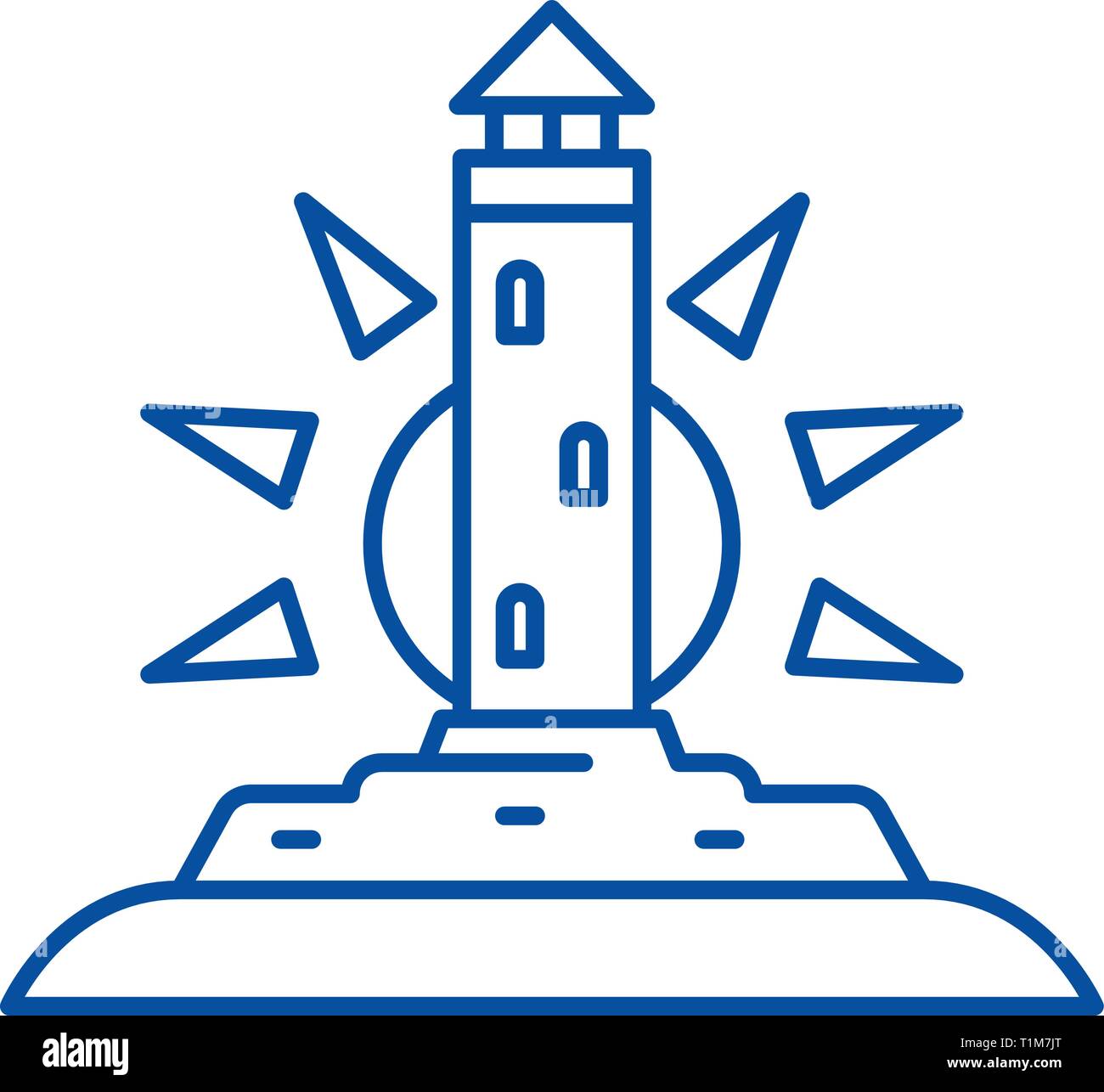Lighthouse line icon concept. Lighthouse flat vector symbol, sign ...