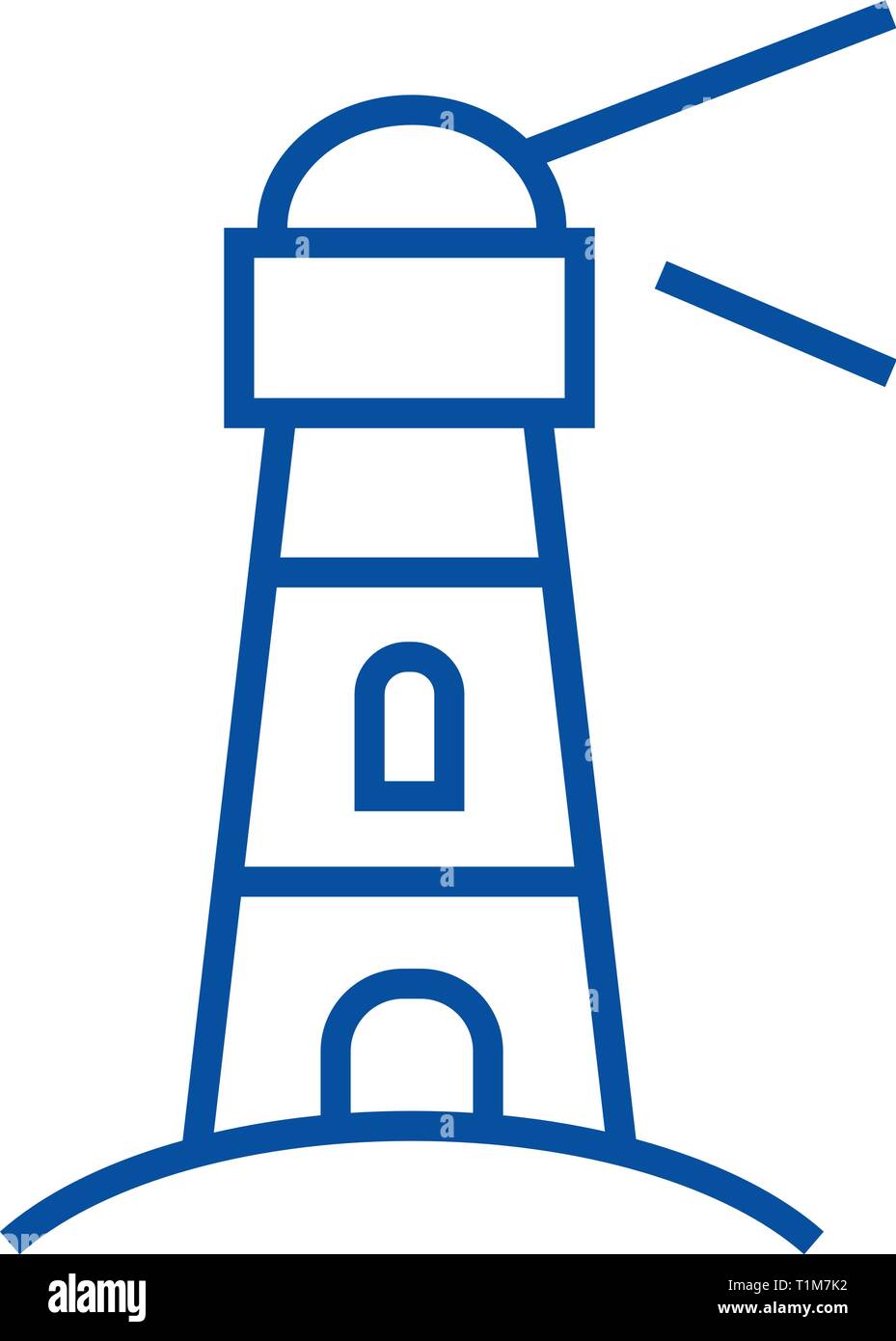 Lighthouse,nautical building line icon concept. Lighthouse,nautical ...