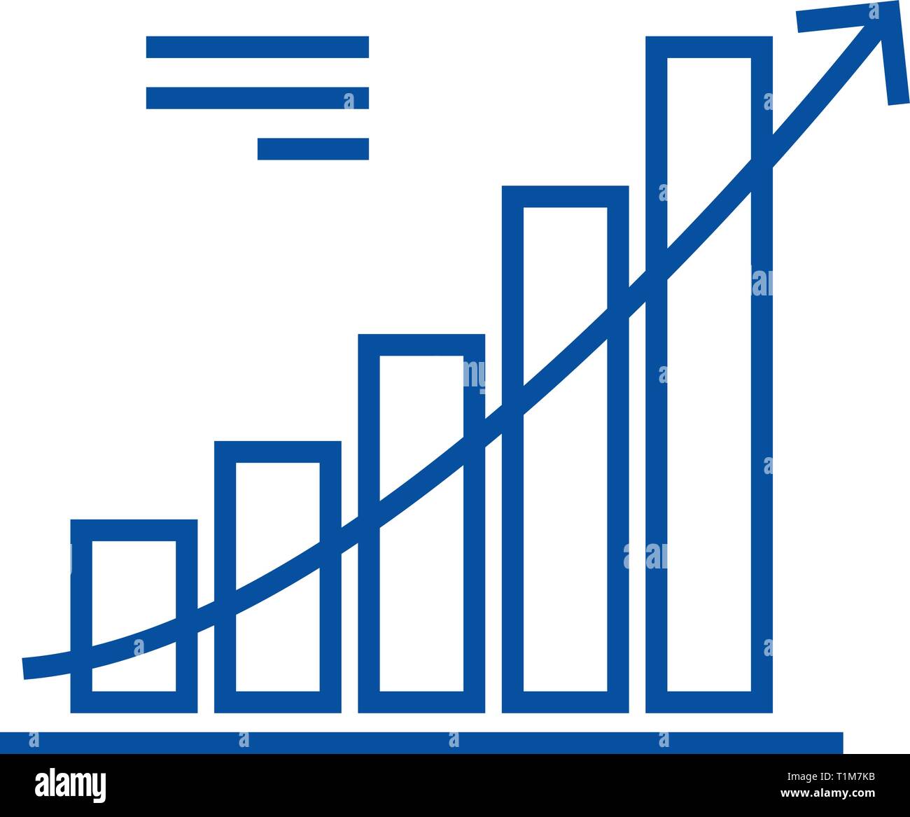 Line chart line icon concept. Line chart flat vector symbol, sign ...